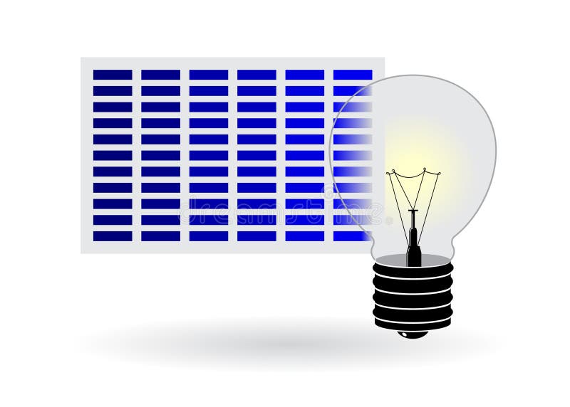 Icon Solar Battery and Bulb. Stock Vector - Illustration of business ...