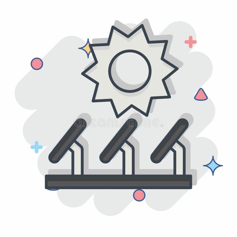 Icon Solar Plant. Related To Solar Panel Symbol. Comic Style Stock ...
