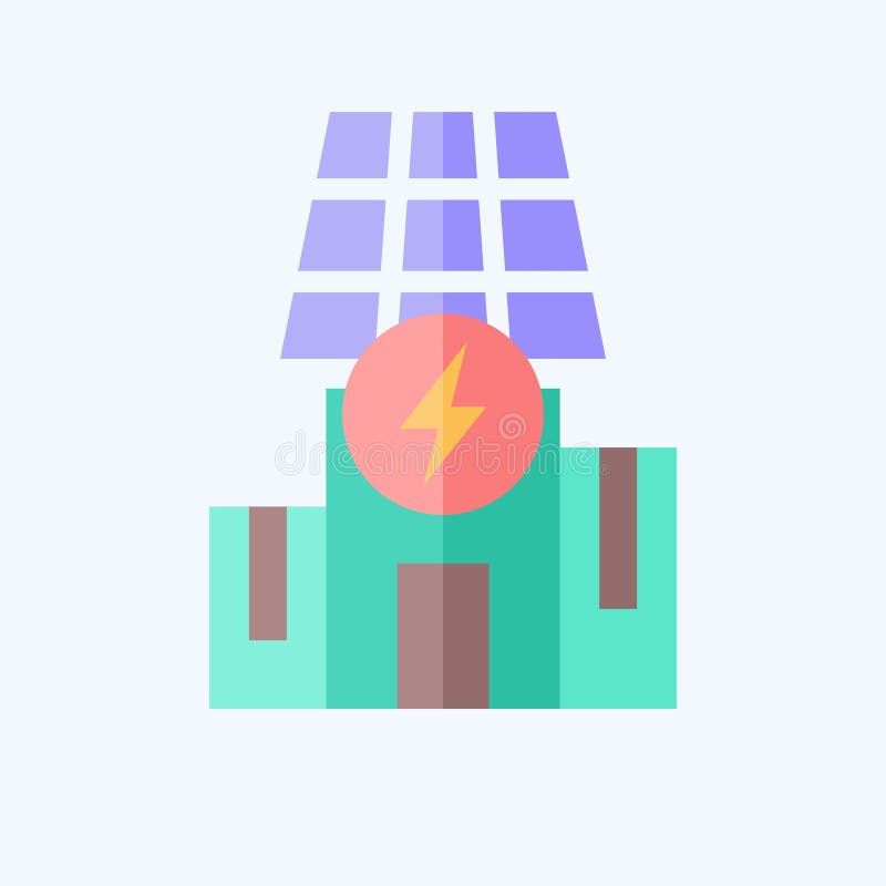 Icon Solar Powered Building. Related To Solar Panel Symbol. Flat Style ...