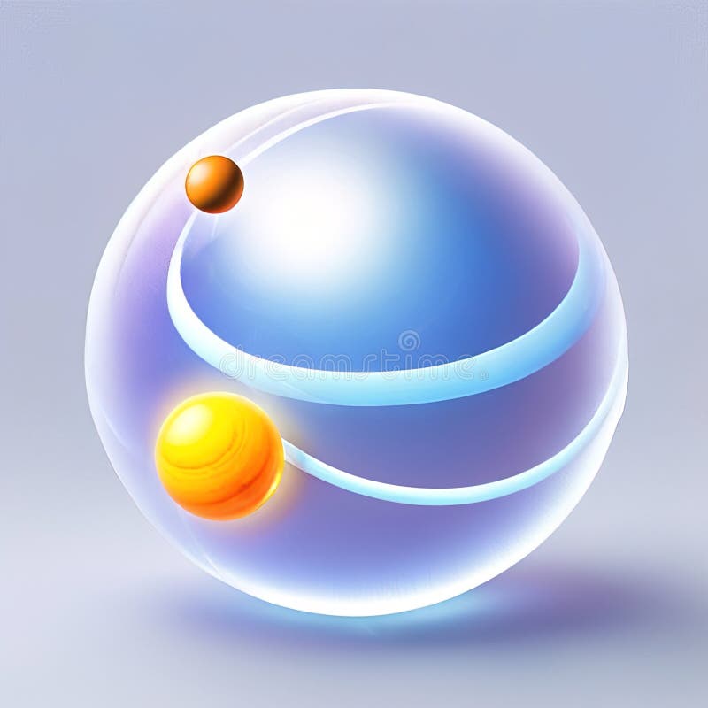 Icon of Solar System, Glossy Glass Style Stock Illustration ...