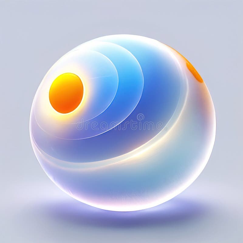 Icon of Solar System, Glossy Glass Style Stock Illustration ...