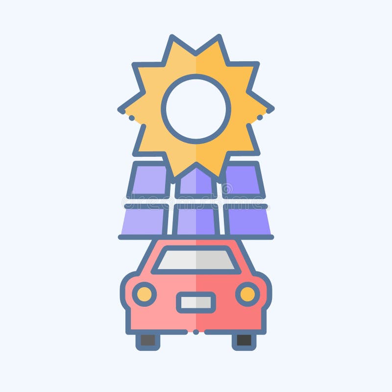 Icon Solar Vehicle. Related To Solar Panel Symbol. Doodle Style Stock ...