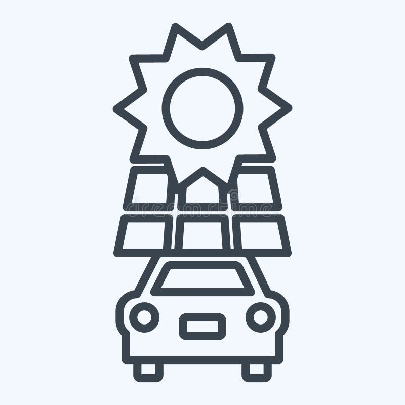 Icon Solar Vehicle. Related To Solar Panel Symbol. Line Style Stock ...