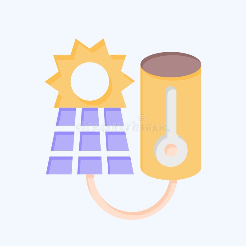 Icon Solar Water Heating. Related To Solar Panel Symbol. Flat Style ...