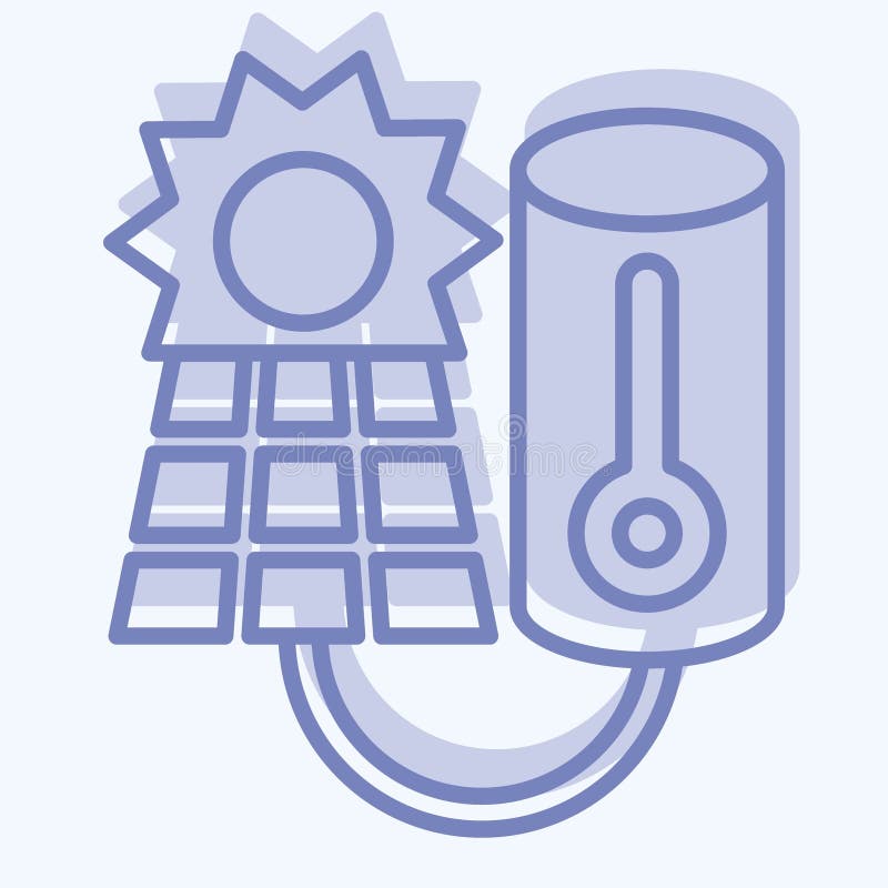 Icon Solar Water Heating. Related To Solar Panel Symbol. Two Tone Style ...