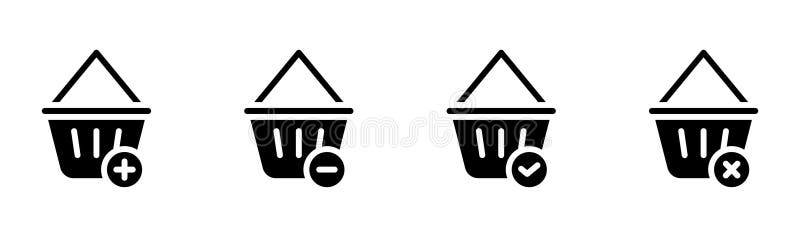 Icon Solid or Glyph Ui Button Shopping Basket or Cart Stock ...
