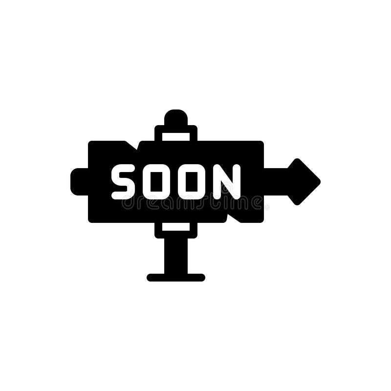 Black Solid Icon for Soon, Shortly and Rapidly Stock Illustration ...