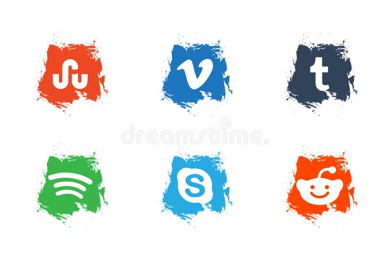 Collection of Popular Social Media Logo Design Editorial Image ...