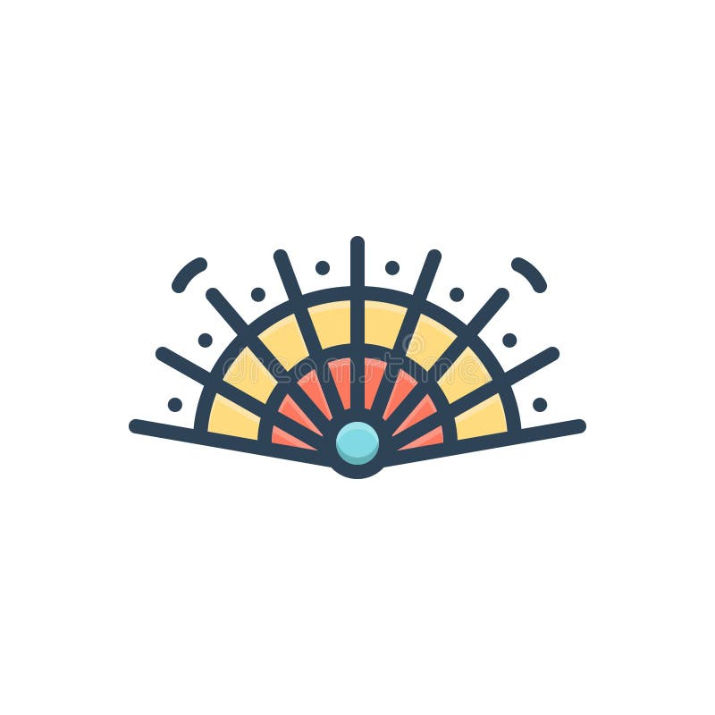 Color Illustration Icon for Spanish, Fan and Thin Stock Illustration ...