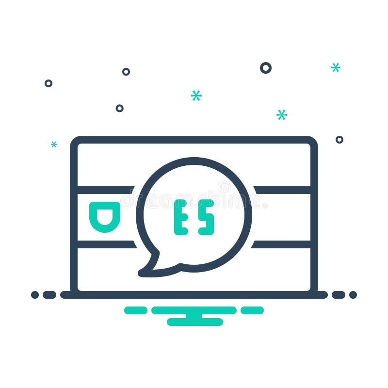 Mix Icon for Spanish, Speak and Course Stock Vector - Illustration of ...