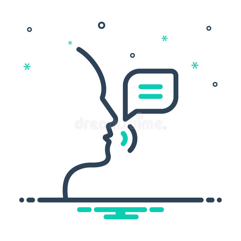 Mix Icon for Speak, Say and Message Stock Illustration - Illustration ...