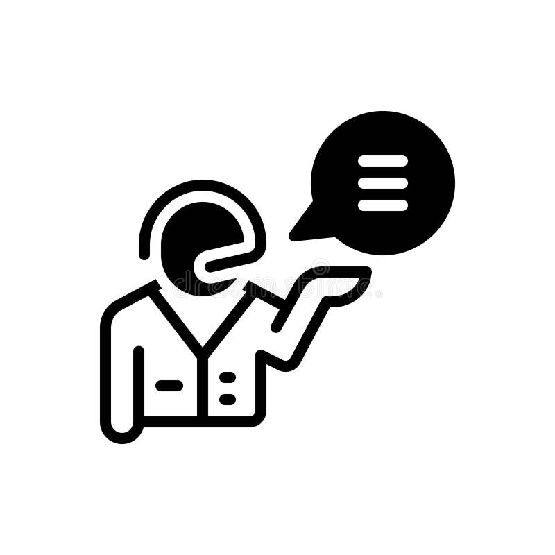 Black Solid Icon for Speaks, Convey and Message Stock Vector ...