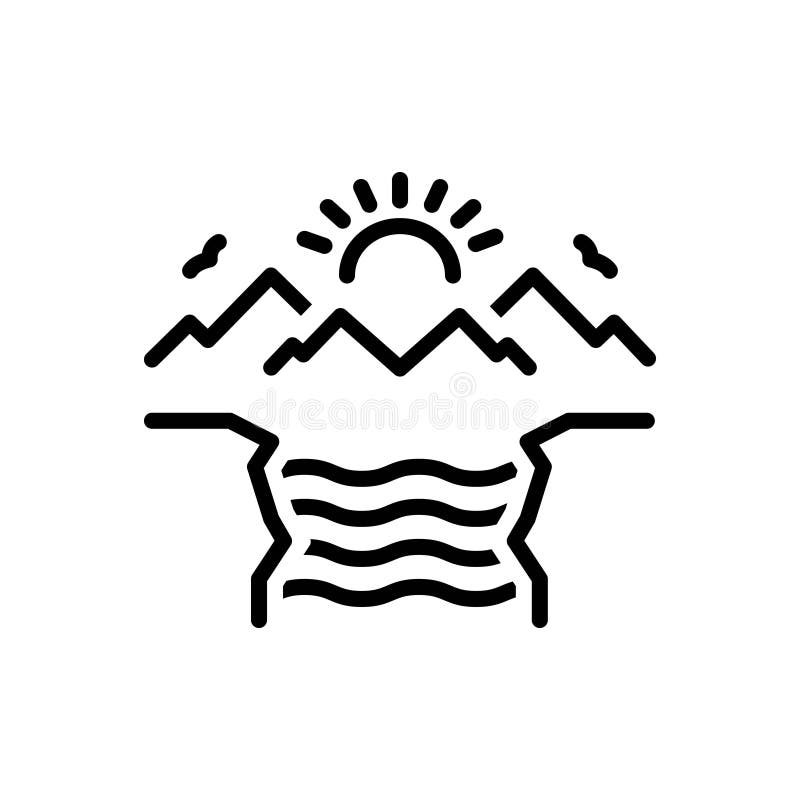 Black Line Icon for Spectacular, Magnificent and Amazing Stock Vector ...