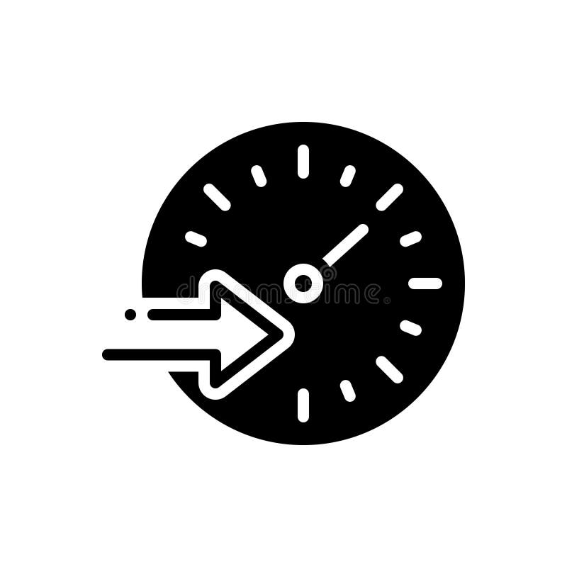Black Solid Icon for Speed, Rate and Tempo Stock Vector - Illustration ...