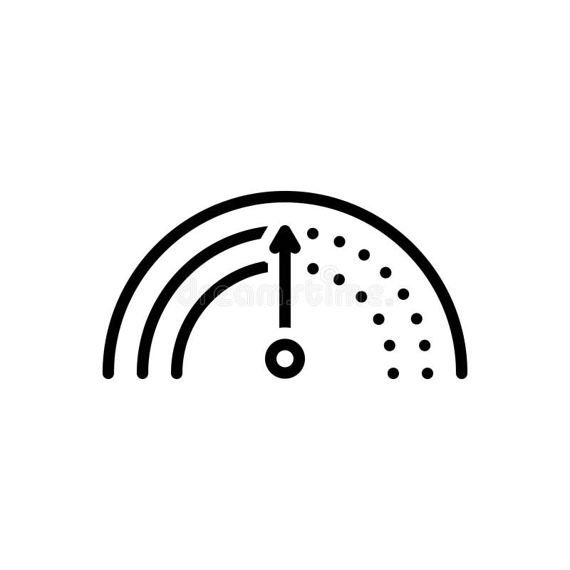 Black Line Icon for Speedometer, Gauge and Panel Stock Vector ...