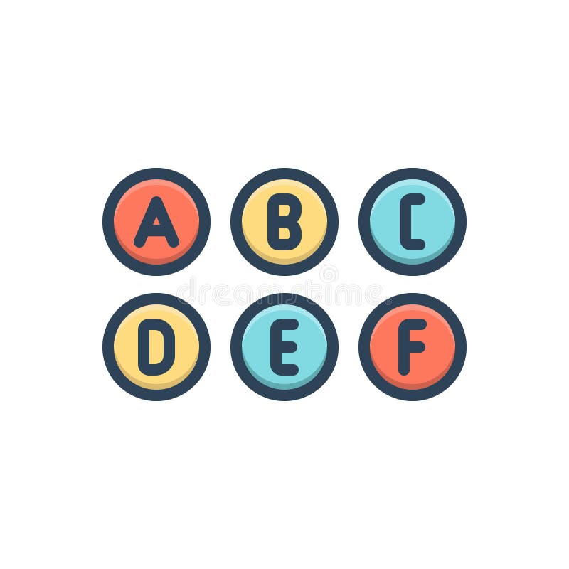 Color Illustration Icon for Spelling, Alphabet and Language Stock ...