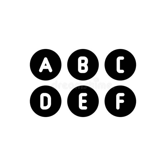 Black Solid Icon for Spelling, Alphabet and Language Stock Illustration ...