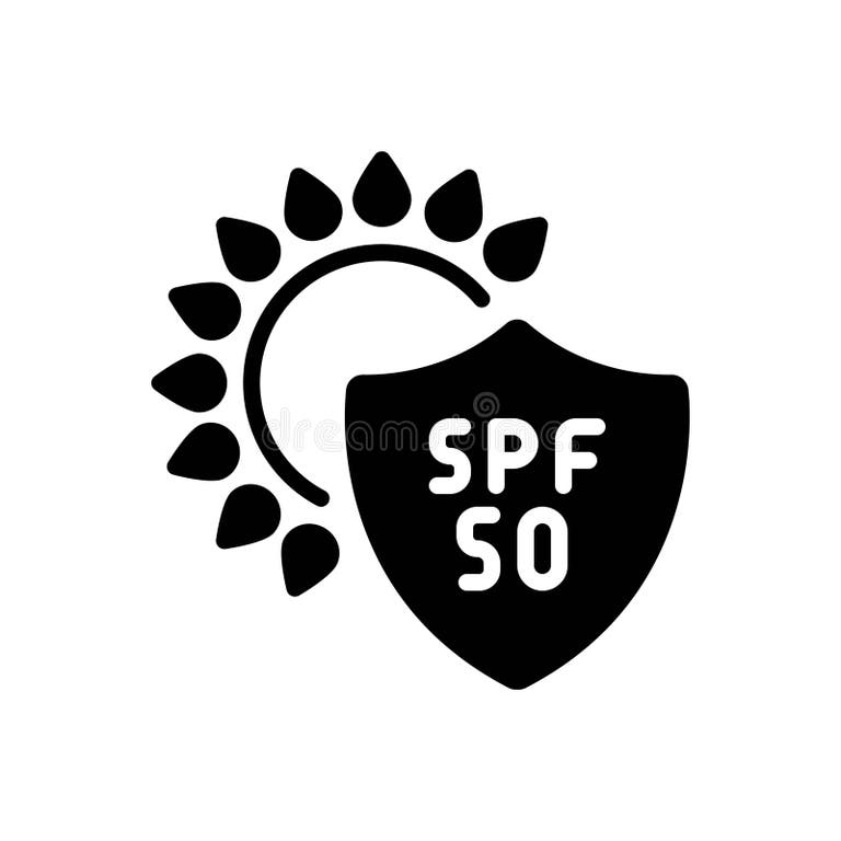 Black Solid Icon for Spf 50, Uv Protect and Sunblock Stock Vector ...
