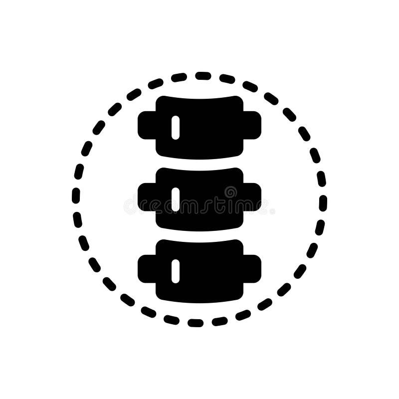 Black Solid Icon for Spine, Backbone and Spinal Stock Vector ...