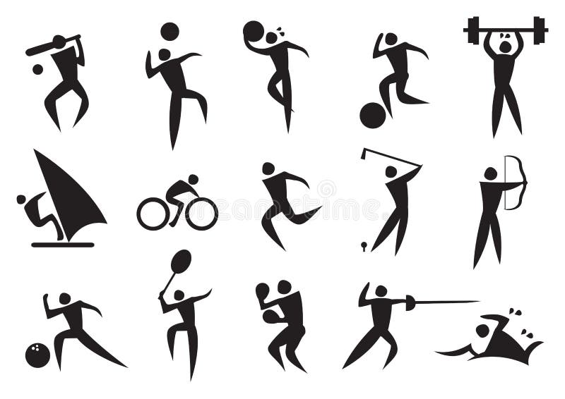 Icon of Sport Man in the Different Activities Stock Vector ...