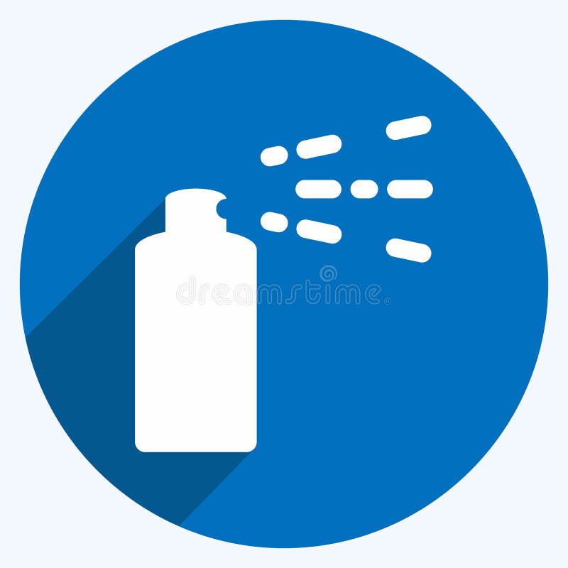 Icon Spray - Long Shadow Style - Simple Illustration, Editable Stroke ...