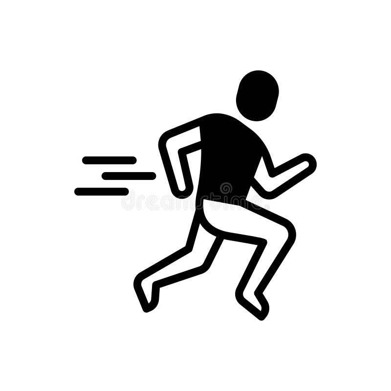Black Solid Icon for Sprint, Race and Sport Stock Illustration ...