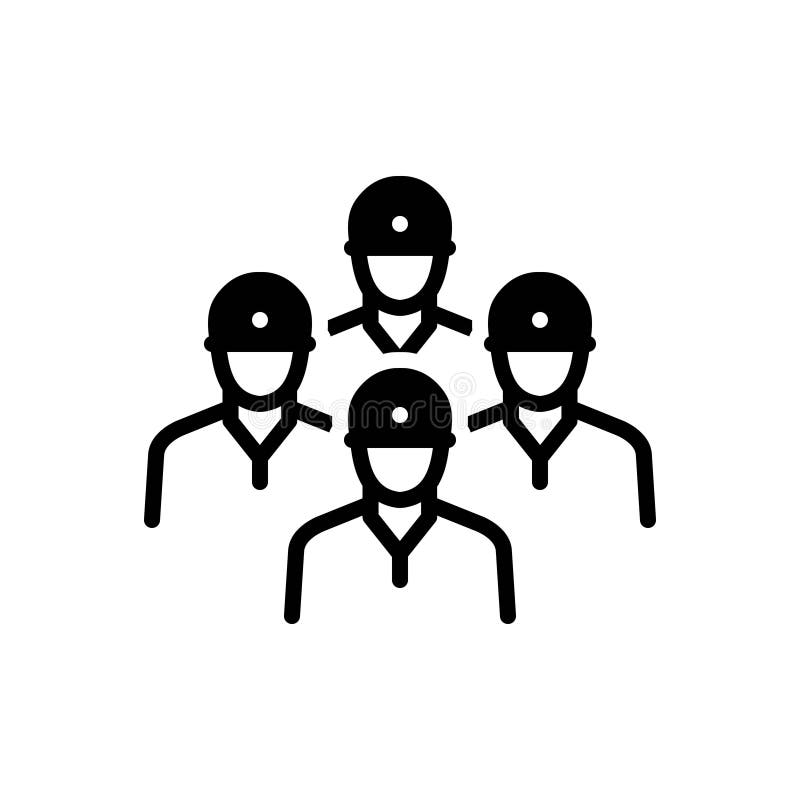 Black Solid Icon for Squad, Shaft and Group Stock Vector - Illustration ...