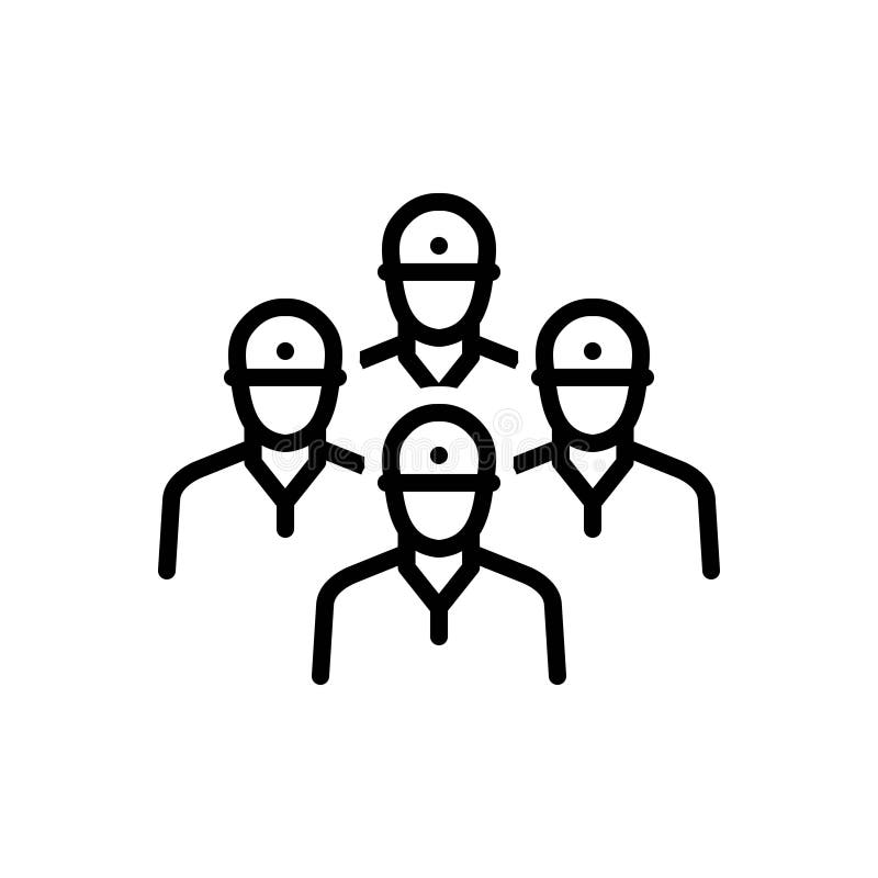 Black Line Icon for Squad, Shaft and Group Stock Vector - Illustration ...