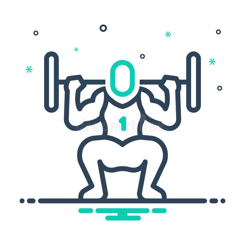 Mix Icon for Squat, Powerlifting and Exercise Stock Vector ...