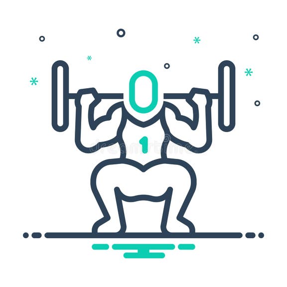 Mix Icon for Squat, Powerlifting and Exercise Stock Vector ...