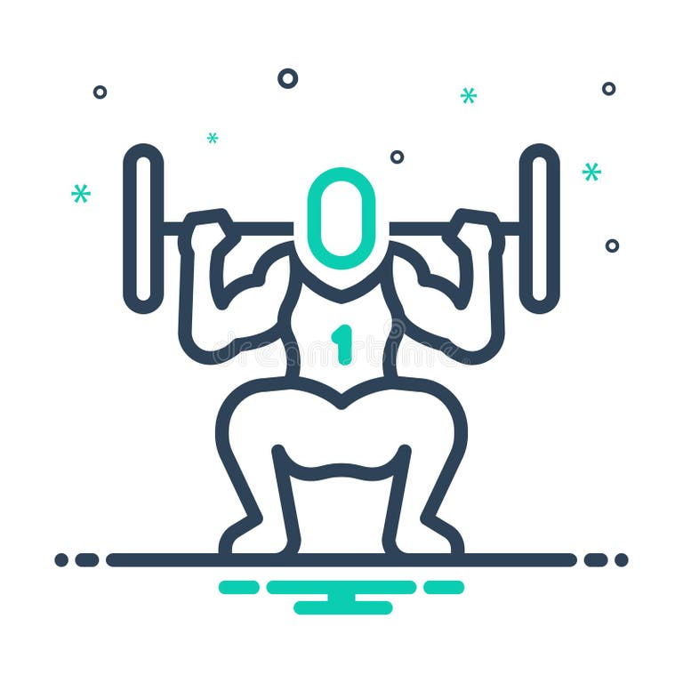 Mix Icon for Squat, Powerlifting and Exercise Stock Vector ...