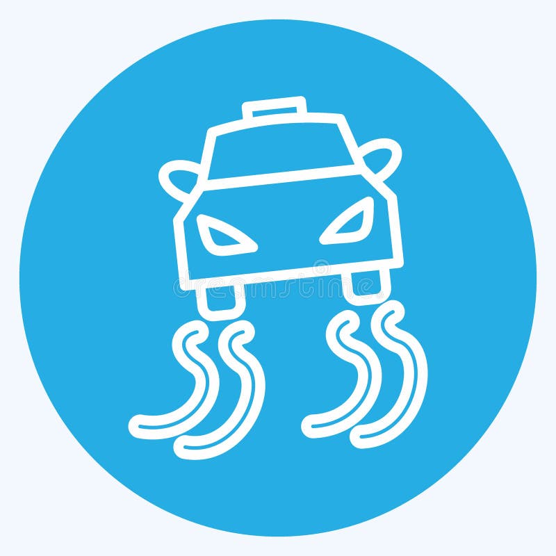 Icon Stability Control. Suitable for Automotive Symbol. Blue Eyes Style ...