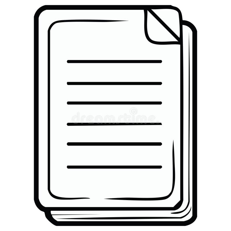 Icon of a Stacked Document with Lines and Folded Corner Showing ...