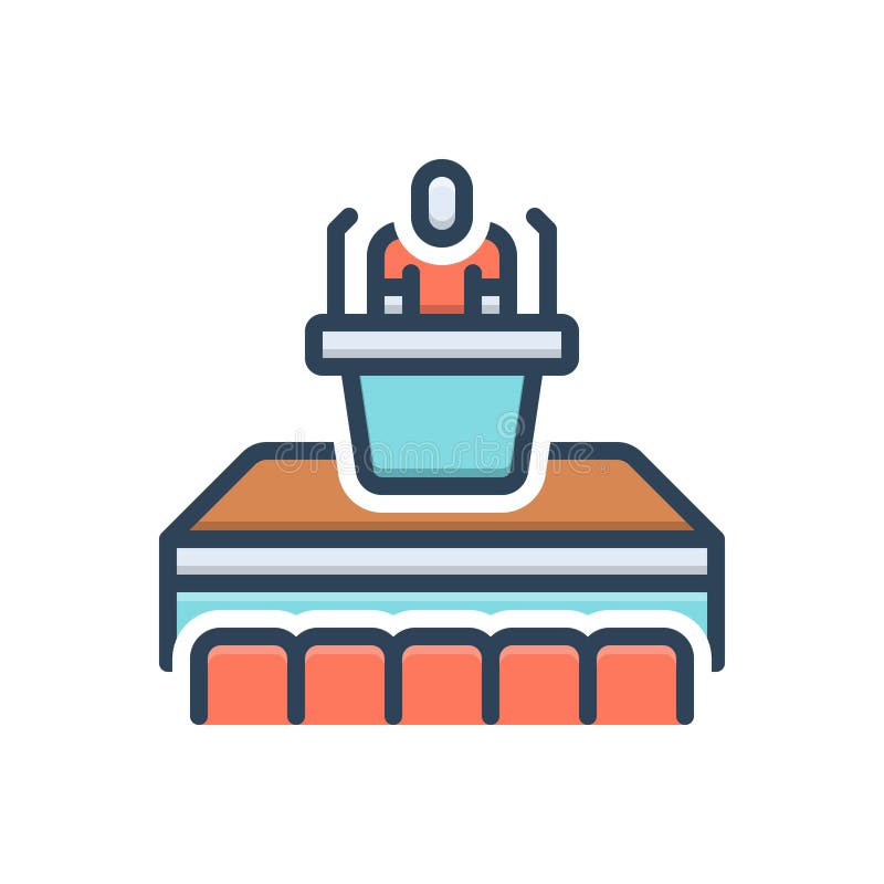 Color Illustration Icon for Stage, Performance and Lecture Stock ...