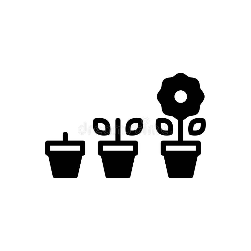 Black Solid Icon for Stages, Phase and Plant Stock Vector ...