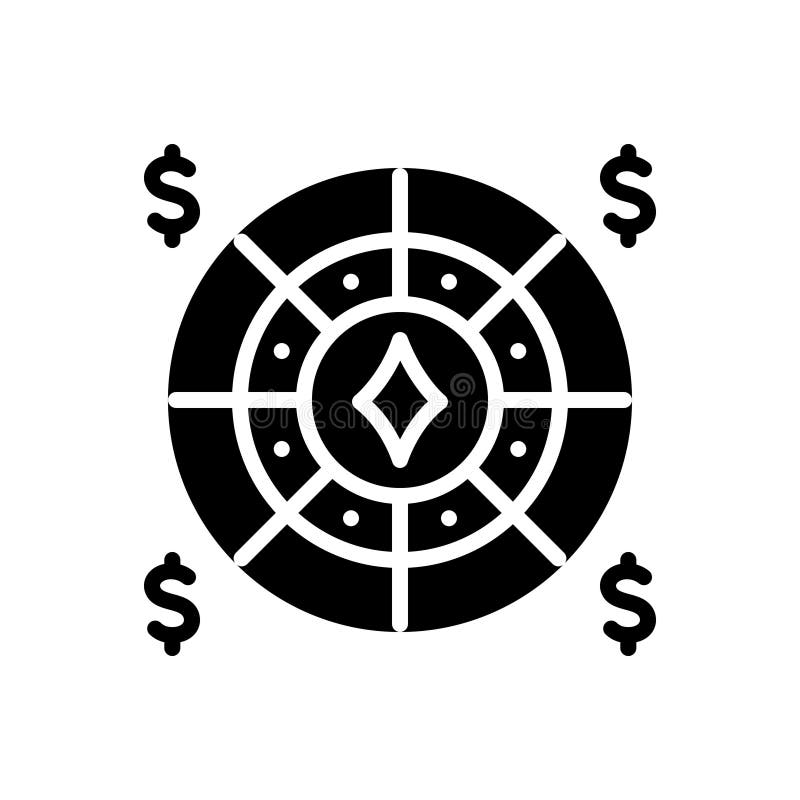 Black Solid Icon for Stake, Manoeuvre and Casino Stock Vector ...