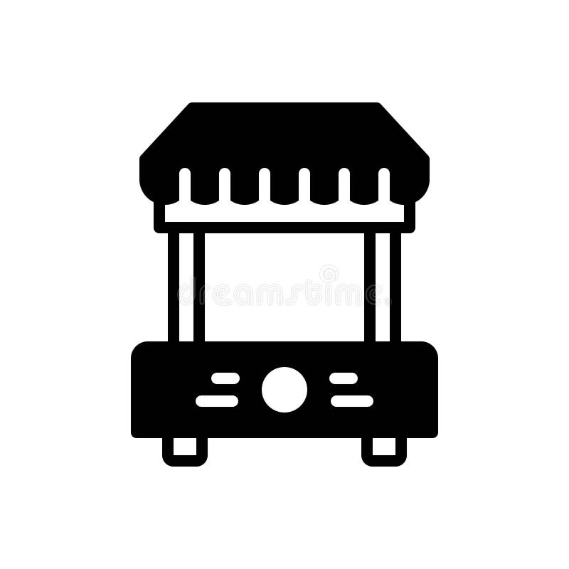 Black Solid Icon for Stand, Shop and Stall Stock Vector - Illustration ...