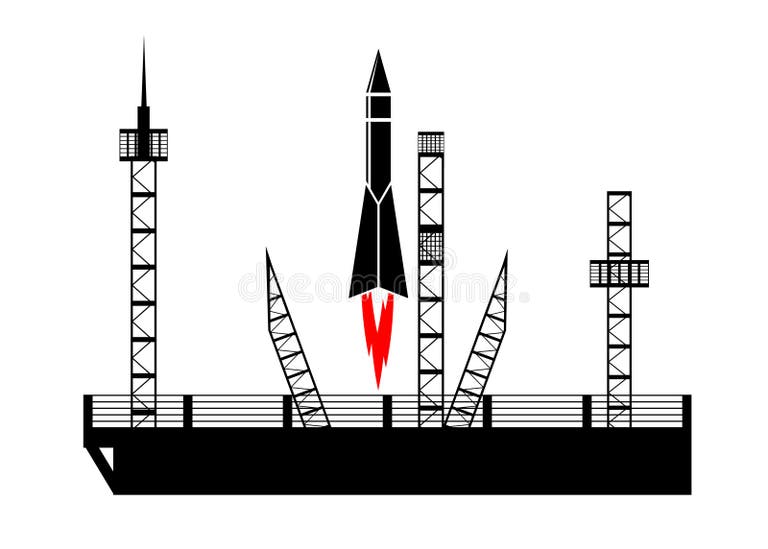Icon start of the rocket. stock vector. Illustration of icon - 56100968