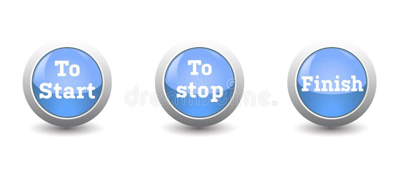 Icon Start,stop and Finish Button Isolated Stock Vector - Illustration ...