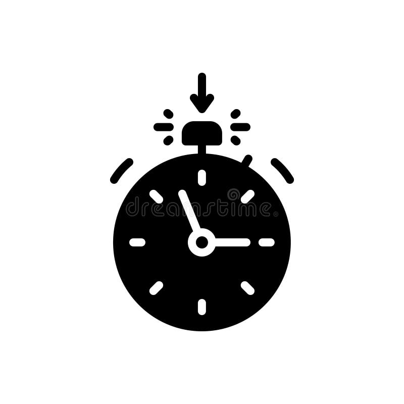 Black Solid Icon for Start, Watch and Countdown Stock Vector ...