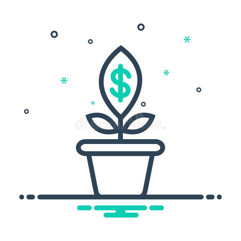 Black Mix Icon for Startup, Growing and Wealth Stock Vector ...