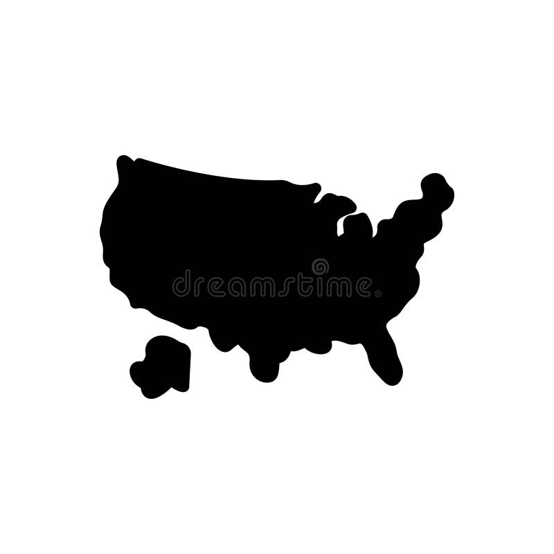 Black Solid Icon for States, Map and Continent Stock Vector ...