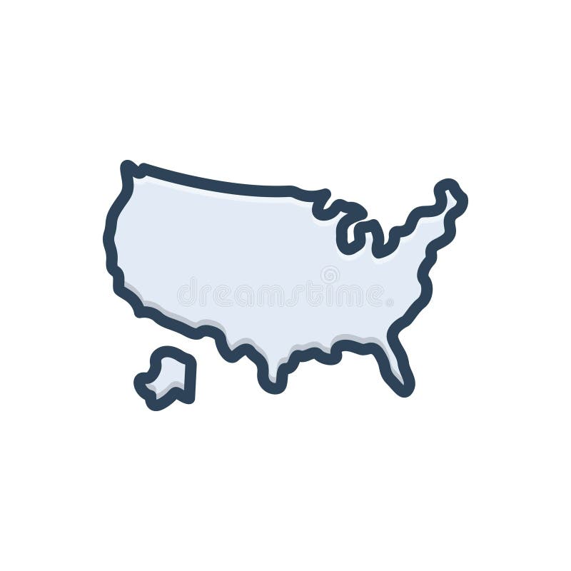 Color Illustration Icon for States, Map and Region Stock Illustration ...