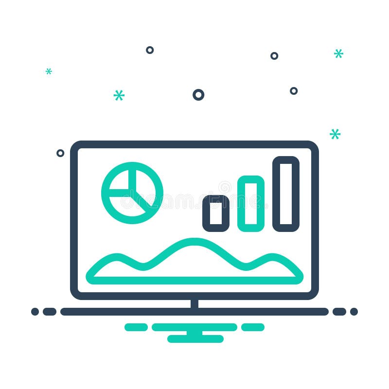 Computer Statistic Chart Outline Icon. Element of Finance Illustration ...
