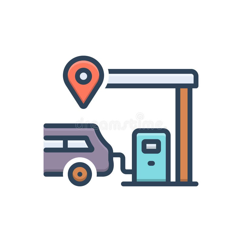 Color Illustration Icon for Station, Location and Pump Stock Vector ...