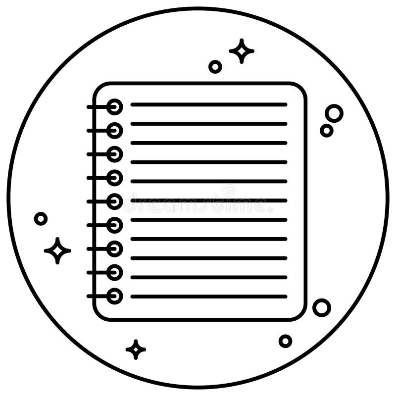 Icon Stationery. Notebook Inside the Circle Stock Illustration ...