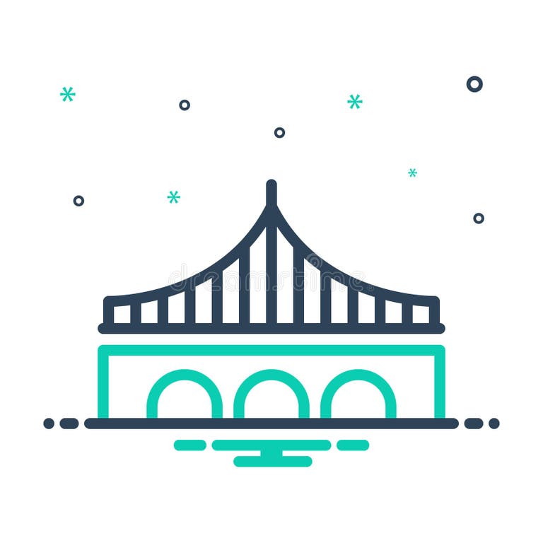 Mix Icon for Stayed, Bridge and Platform Stock Vector - Illustration of ...
