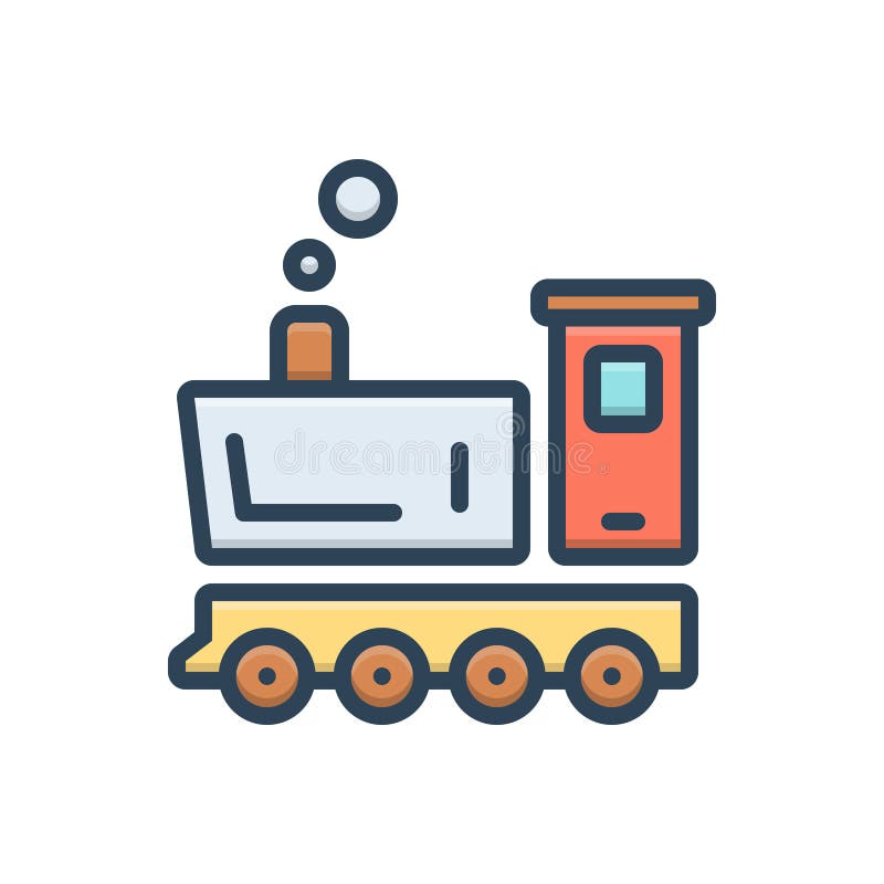 Color Illustration Icon for Steam Engine, Transportation and Train ...