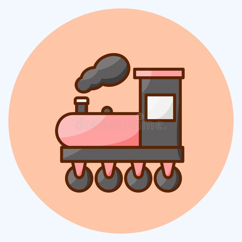 Icon Steam Train. Suitable for Education Symbol. Flat Style. Simple ...