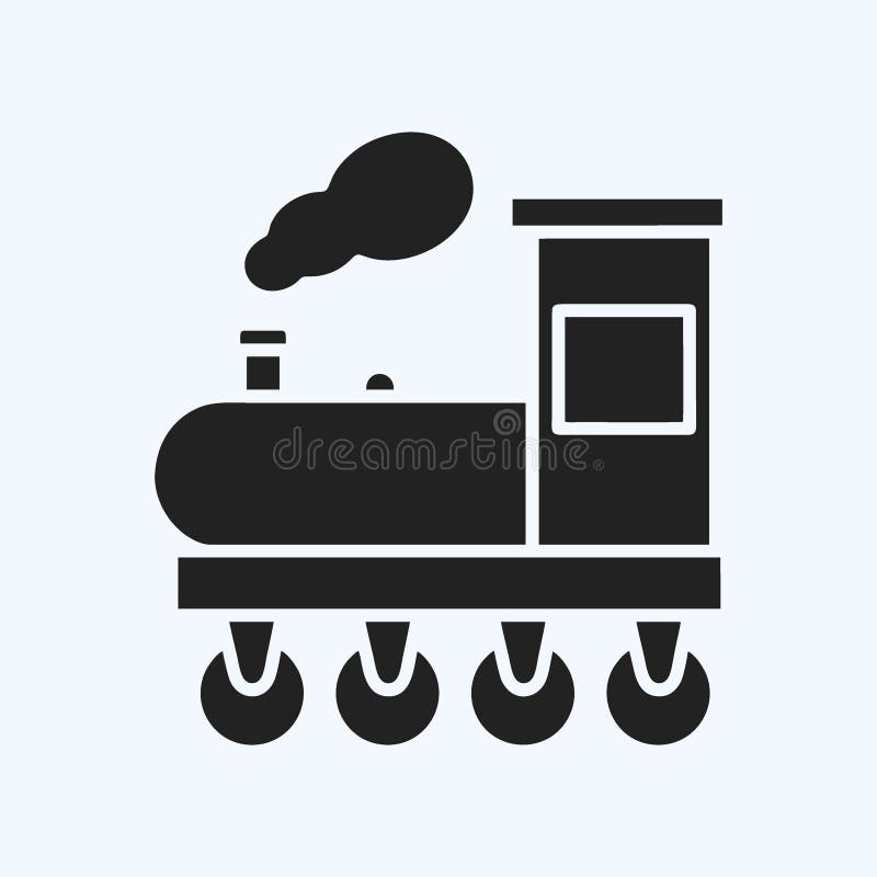 Icon Steam Train. Suitable for Education Symbol. Glyph Style. Simple ...